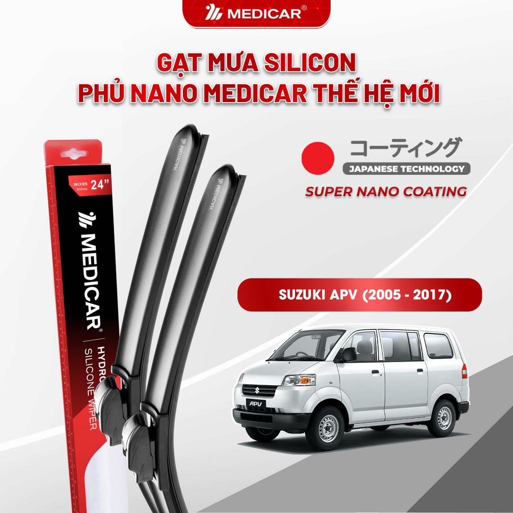 Gạt mưa ô tô Medicar silicon phủ Nano cho xe Suzuki APV – Medicar-Vietnam
